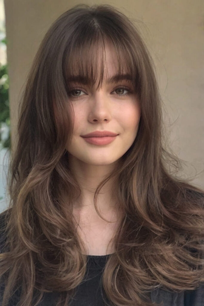 Flattering Long Layered Haircuts for Chubby Faces