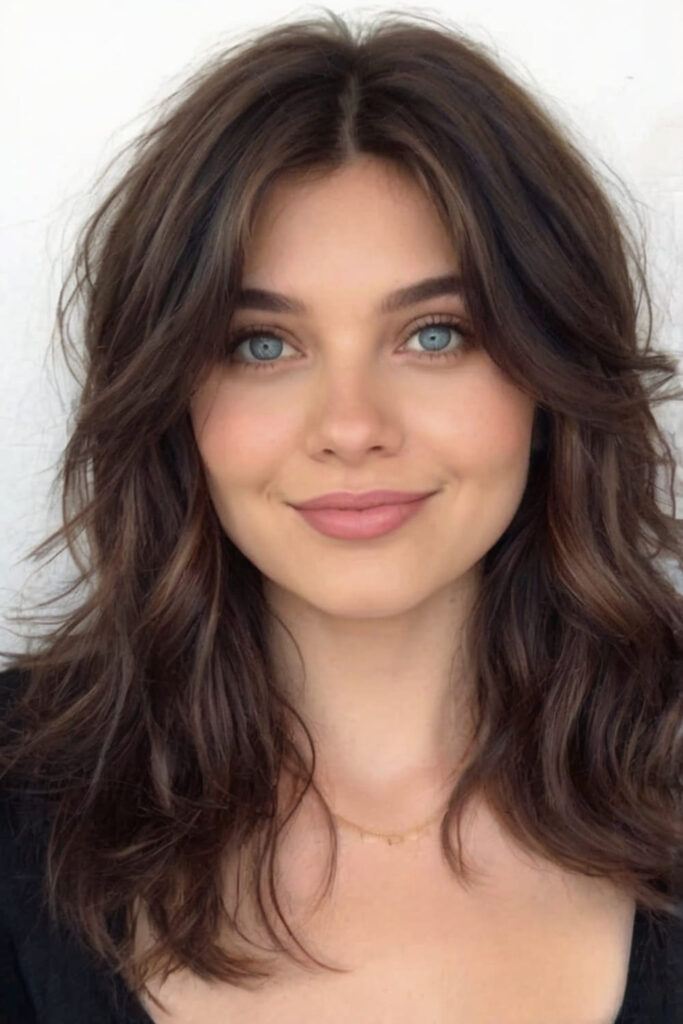 Flattering Long Layered Haircuts for Chubby Faces